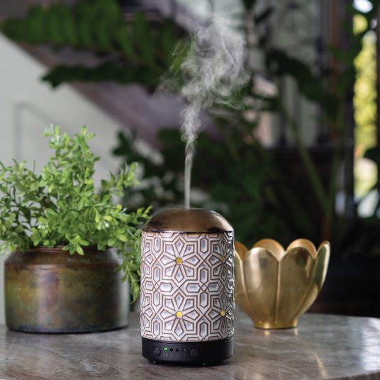 Bronze Geometric Timer Ultra Sonic Diffuser – Door County Candle Co ...